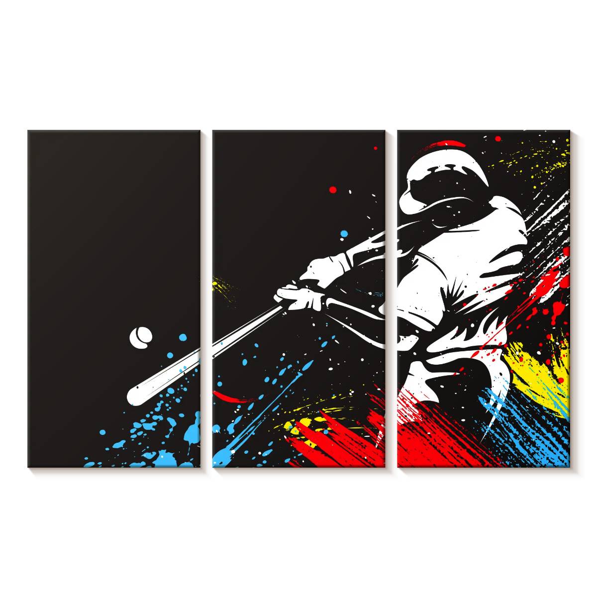 Elephant Stock Baseball Splash Abstract Wall Art - Horizontal Multi ...