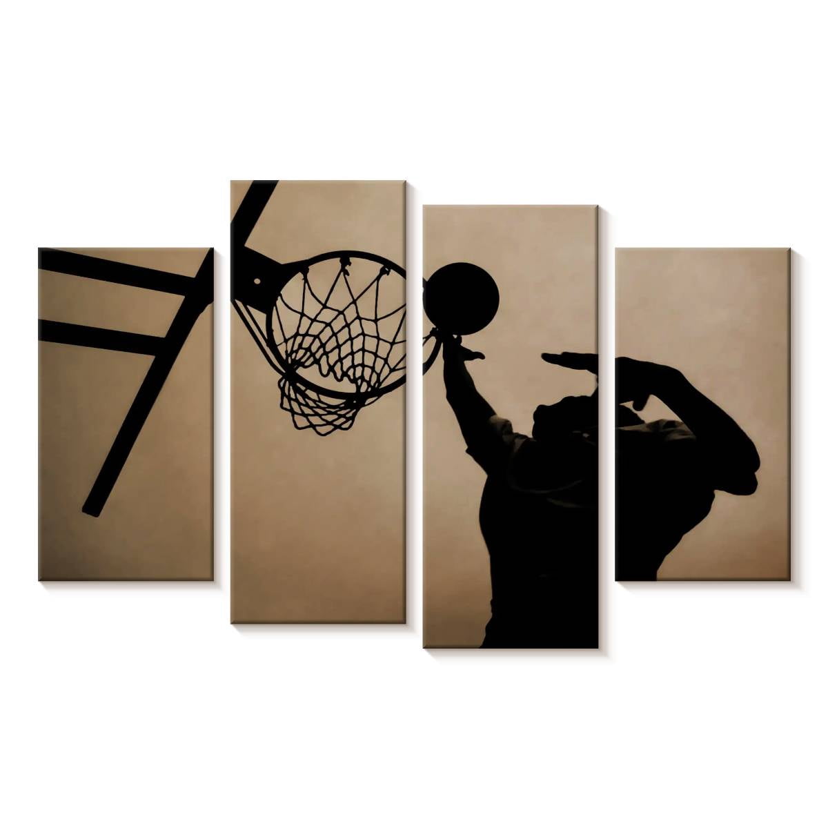Elephant Stock Basketball Player Silhouette Wall Art - Horizontal Multi ...