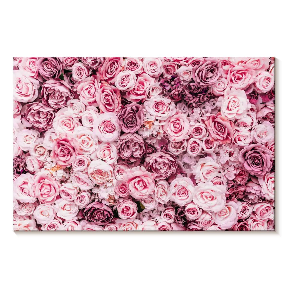 Elephant Stock Bed Of Pink Roses Wall Art - Horizontal Canvas Wall Art ...