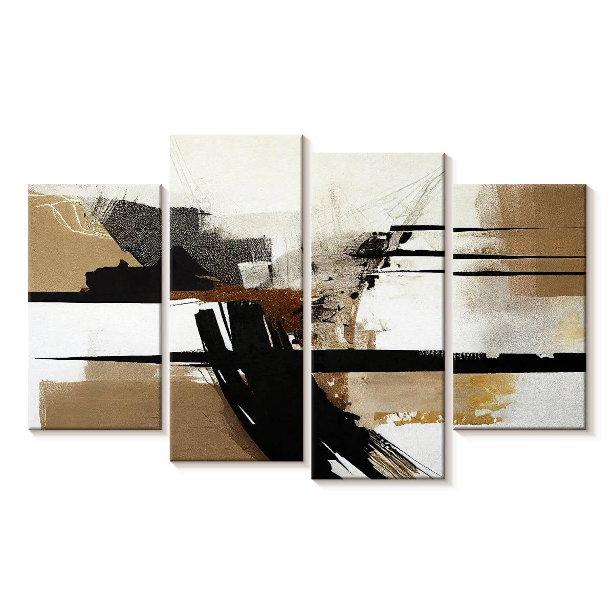Elephant Stock Beige Chaotic Streaks I Wall Art - Horizontal Multi ...