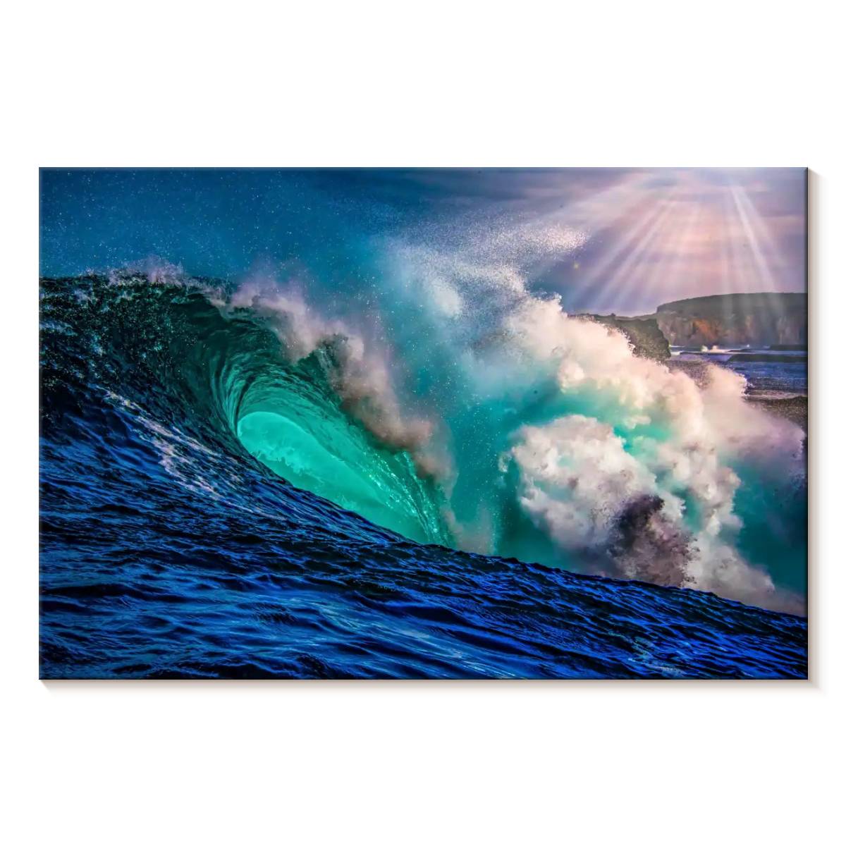 Elephant Stock Big Wave Wall Art - Horizontal Canvas Wall Art - Living ...