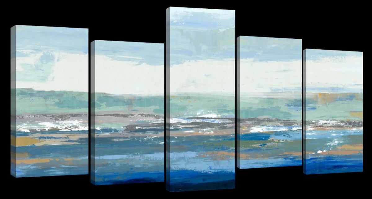 Elephant Stock A Big Wave Wall Art - Horizontal Multi Panel Canvas ...