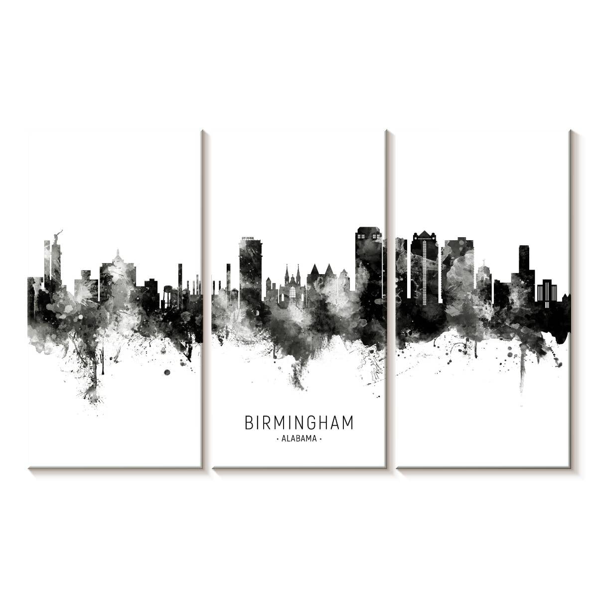 Elephant Stock Birmingham Alabama Skyline I Wall Art - Horizontal Multi Panel Canvas - Living ...