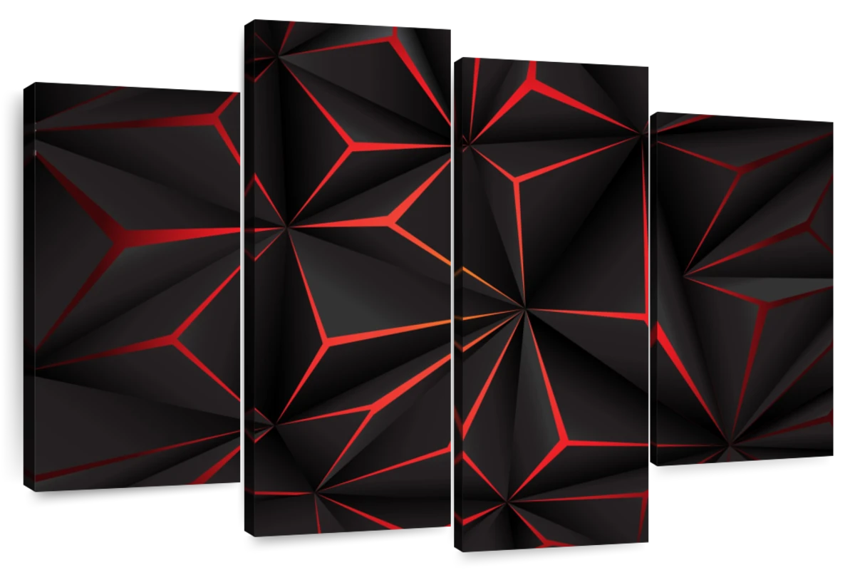 Elephant Stock Black And Red Abstract Wall Art - Horizontal Multi Panel ...