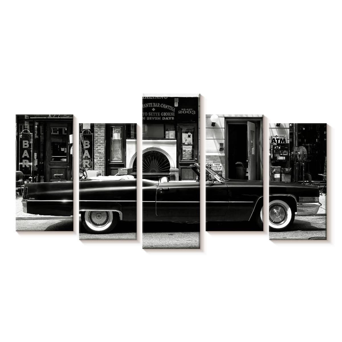 Elephant Stock Black Cadillac Wall Art - Horizontal Multi Panel Canvas ...