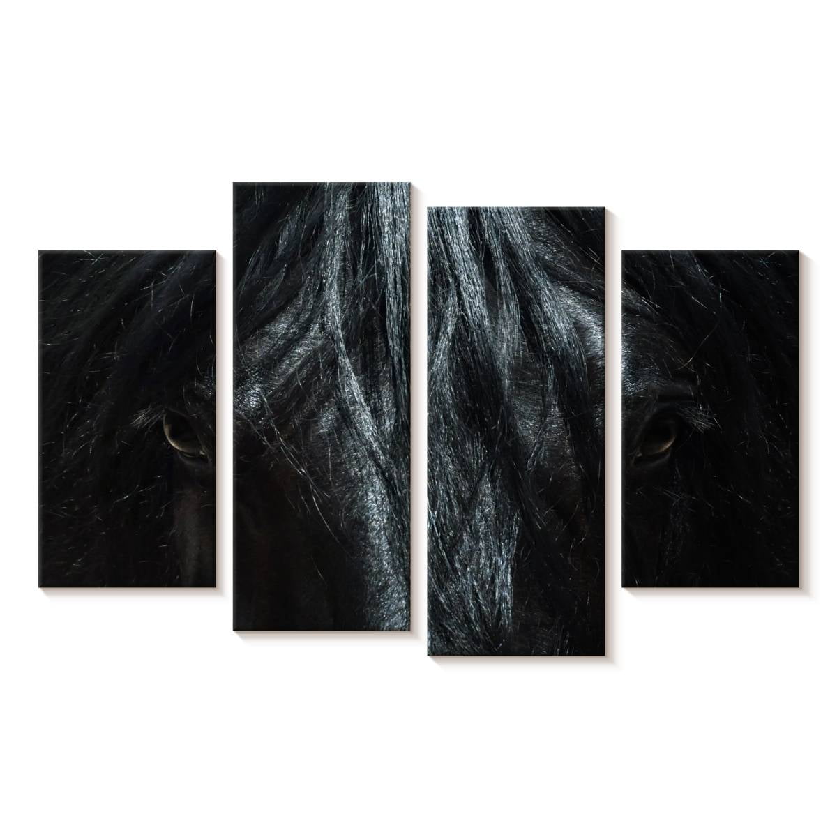 Elephant Stock Black Horse Close Up Wall Art - Horizontal Multi Panel ...