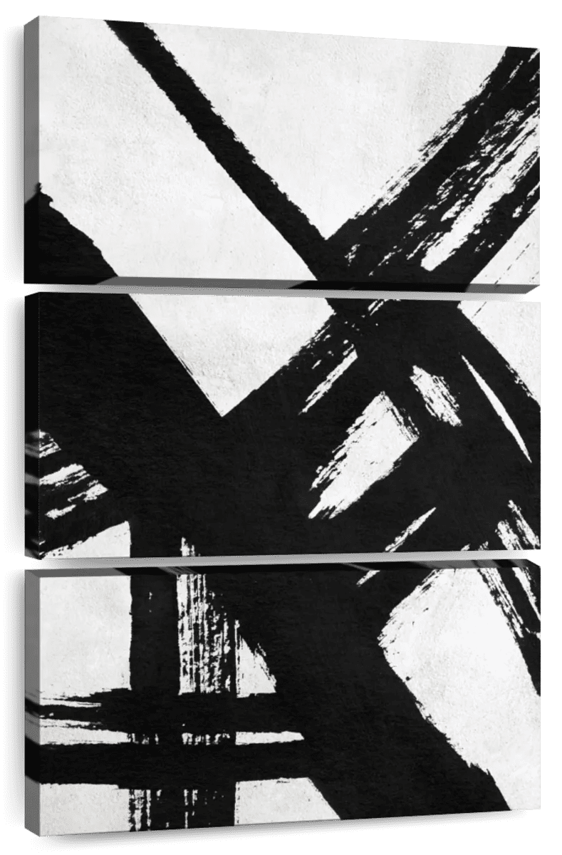 Elephant Stock Black Ink Streaks Vi Wall Art - Vertical Multi Panel ...