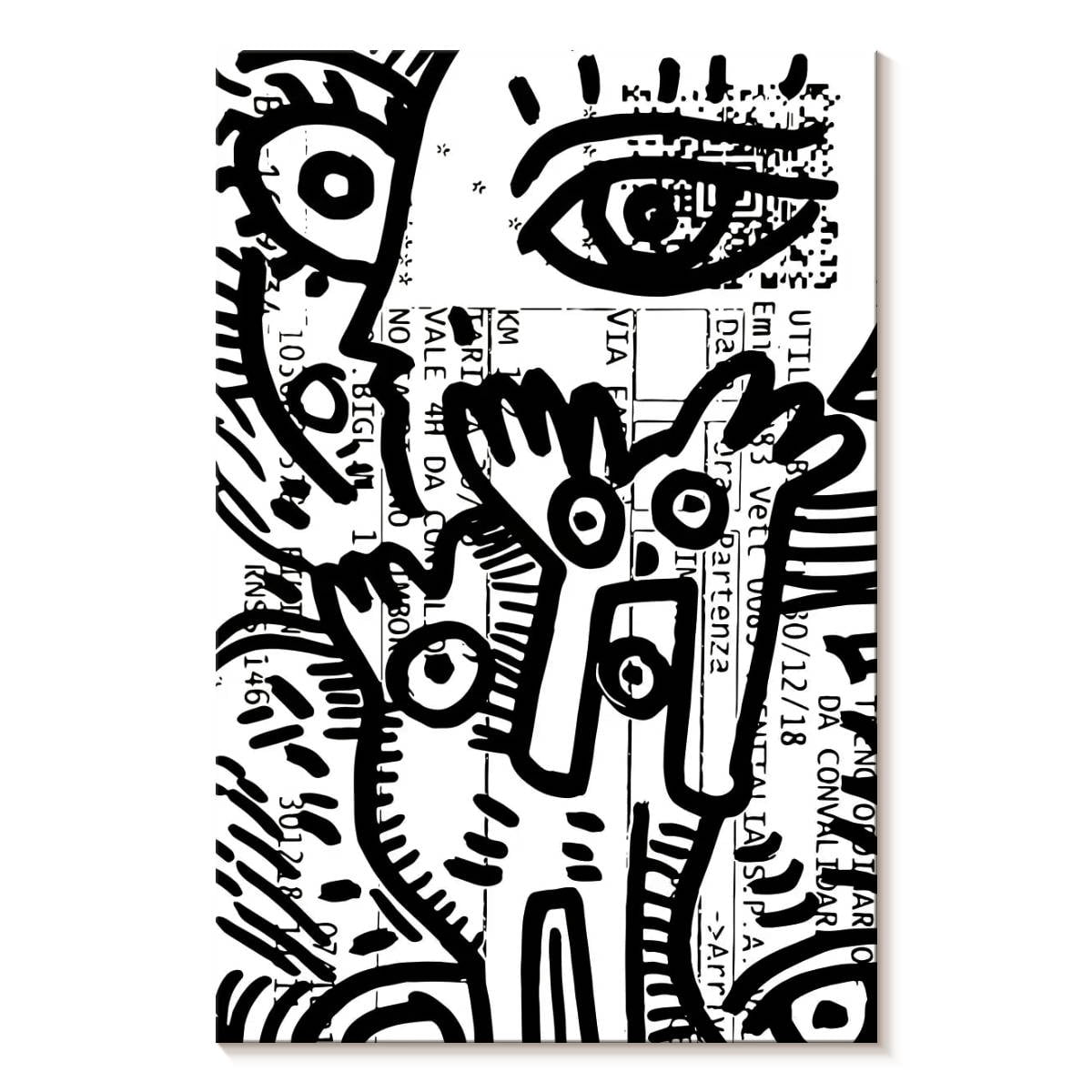 Elephant Stock Black And White Graffiti Italian Wall Art - Vertical ...