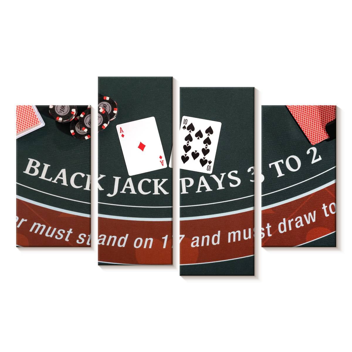 Elephant Stock Blackjack Ace And Ten Wall Art - Horizontal Multi Panel ...