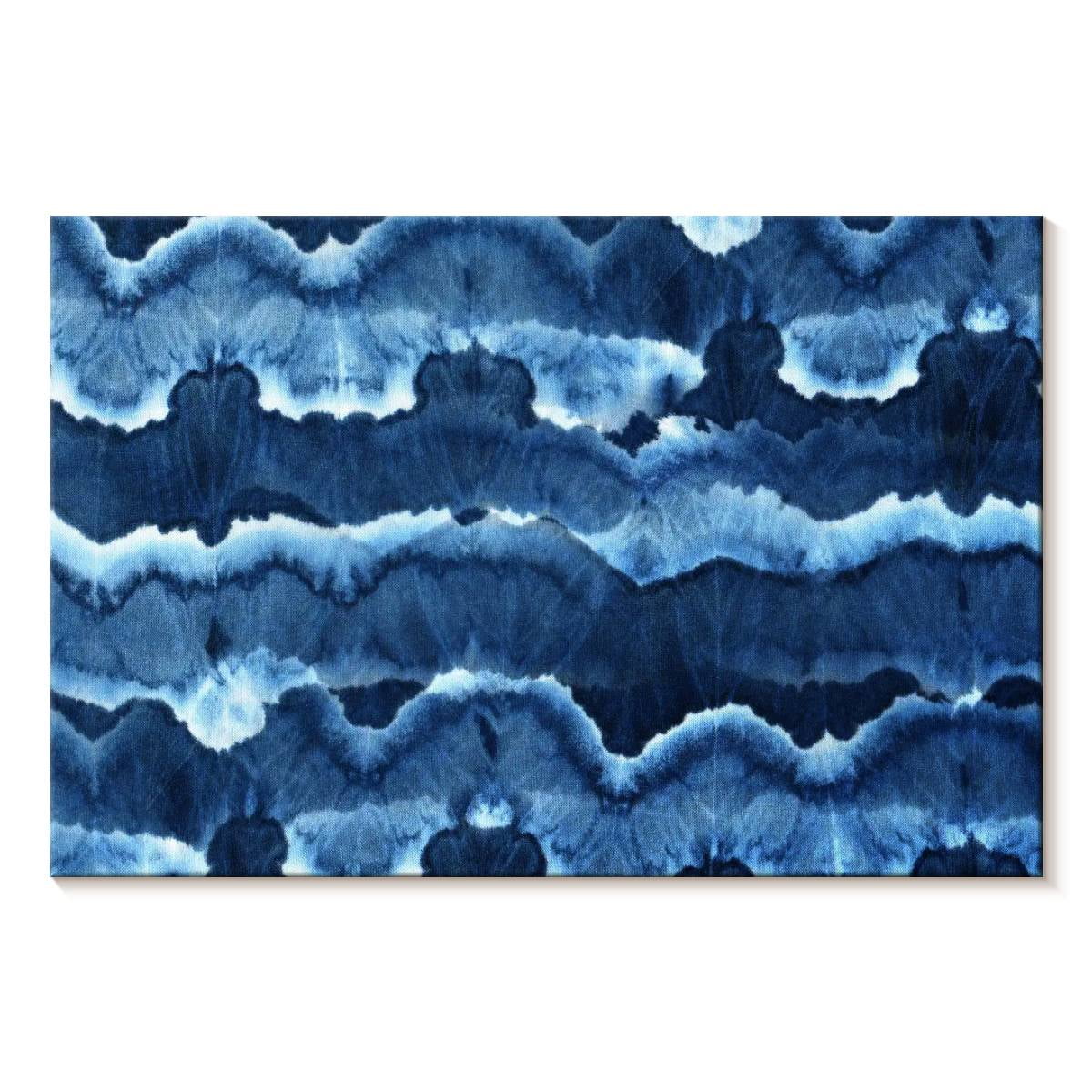 Elephant Stock Blue Abstract Tie Dye Wall Art - Horizontal Canvas Wall ...