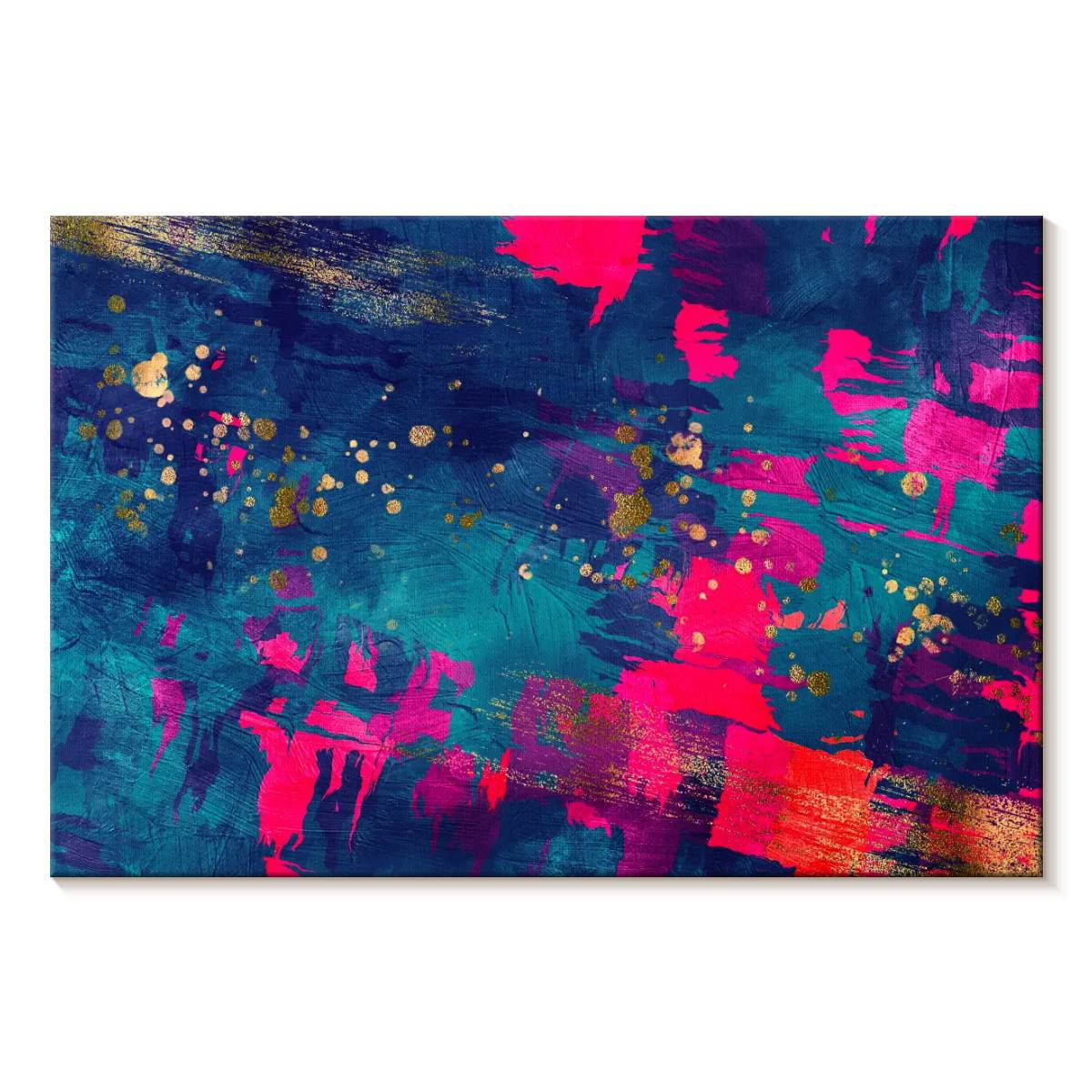 Elephant Stock Blue Magenta Abstract Wall Art - Horizontal Canvas Wall ...