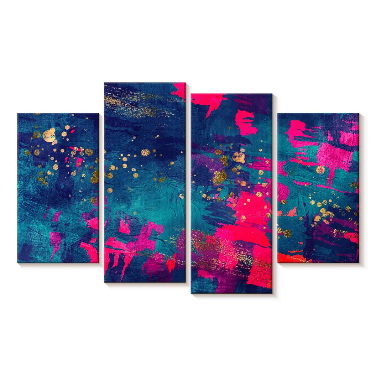 Elephant Stock Blue Magenta Abstract Wall Art - Horizontal Multi Panel ...
