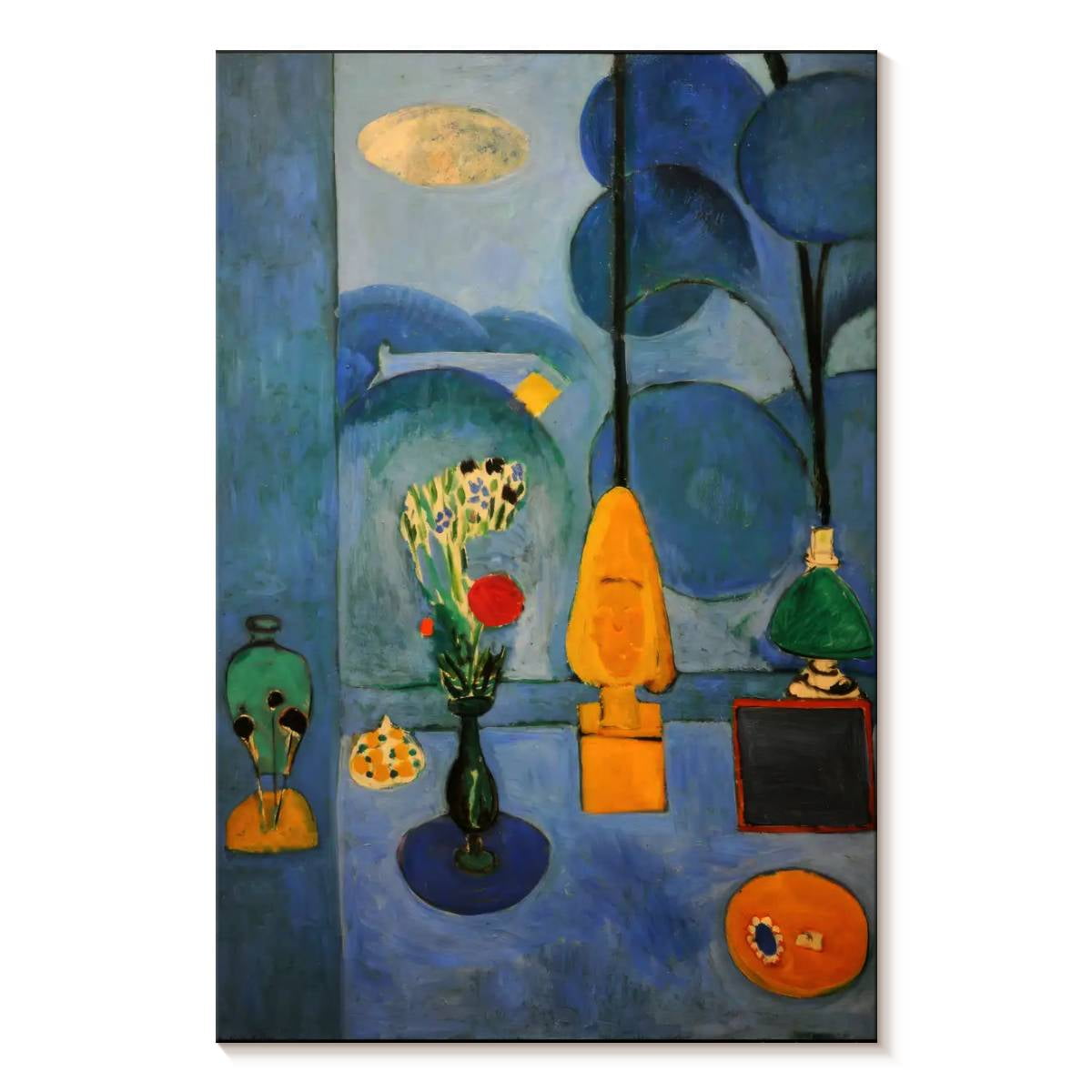 Elephant Stock The Blue Window Wall Art - Vertical Canvas Wall Art ...