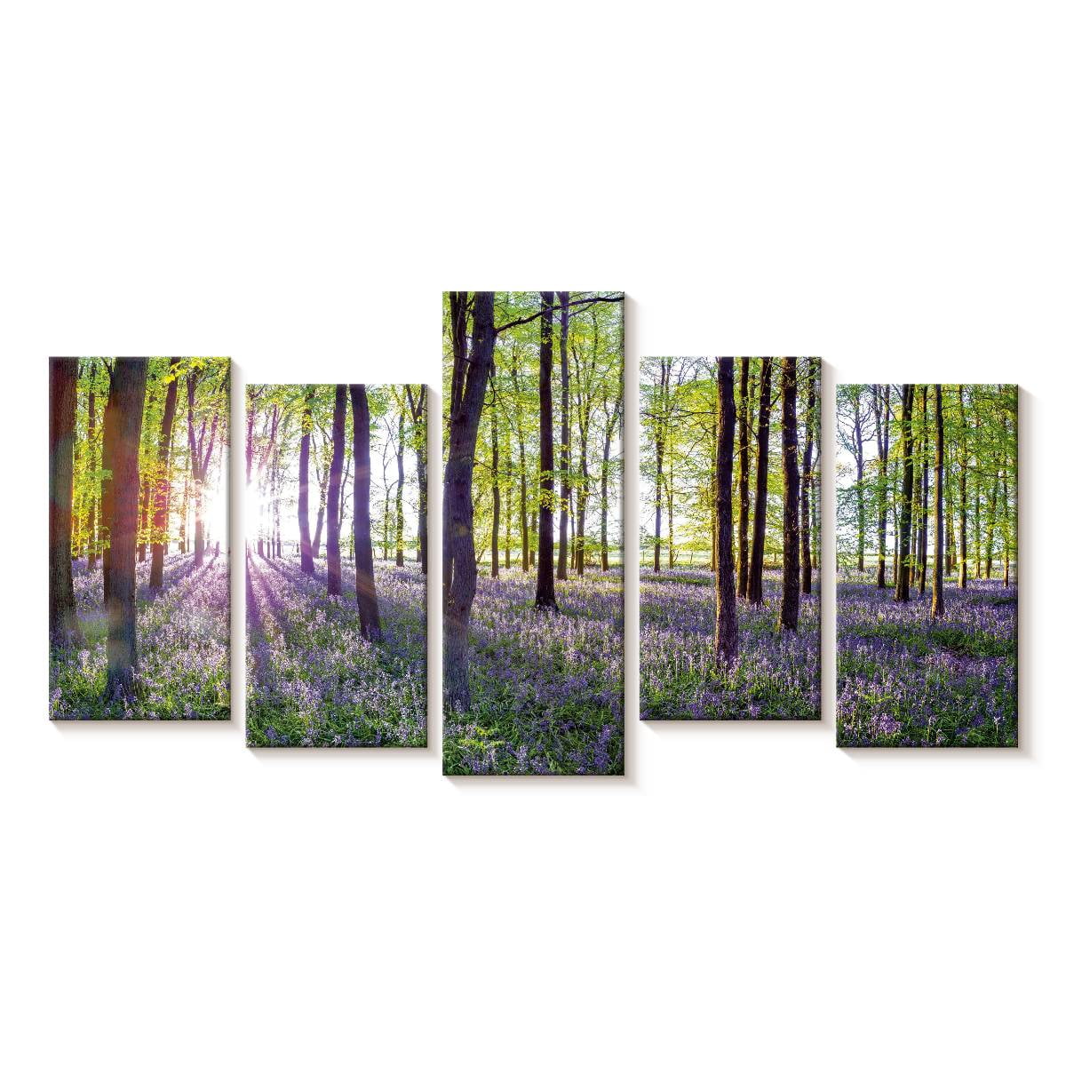 Elephant Stock Bluebells And Sunrise Wall Art - Horizontal Multi Panel ...