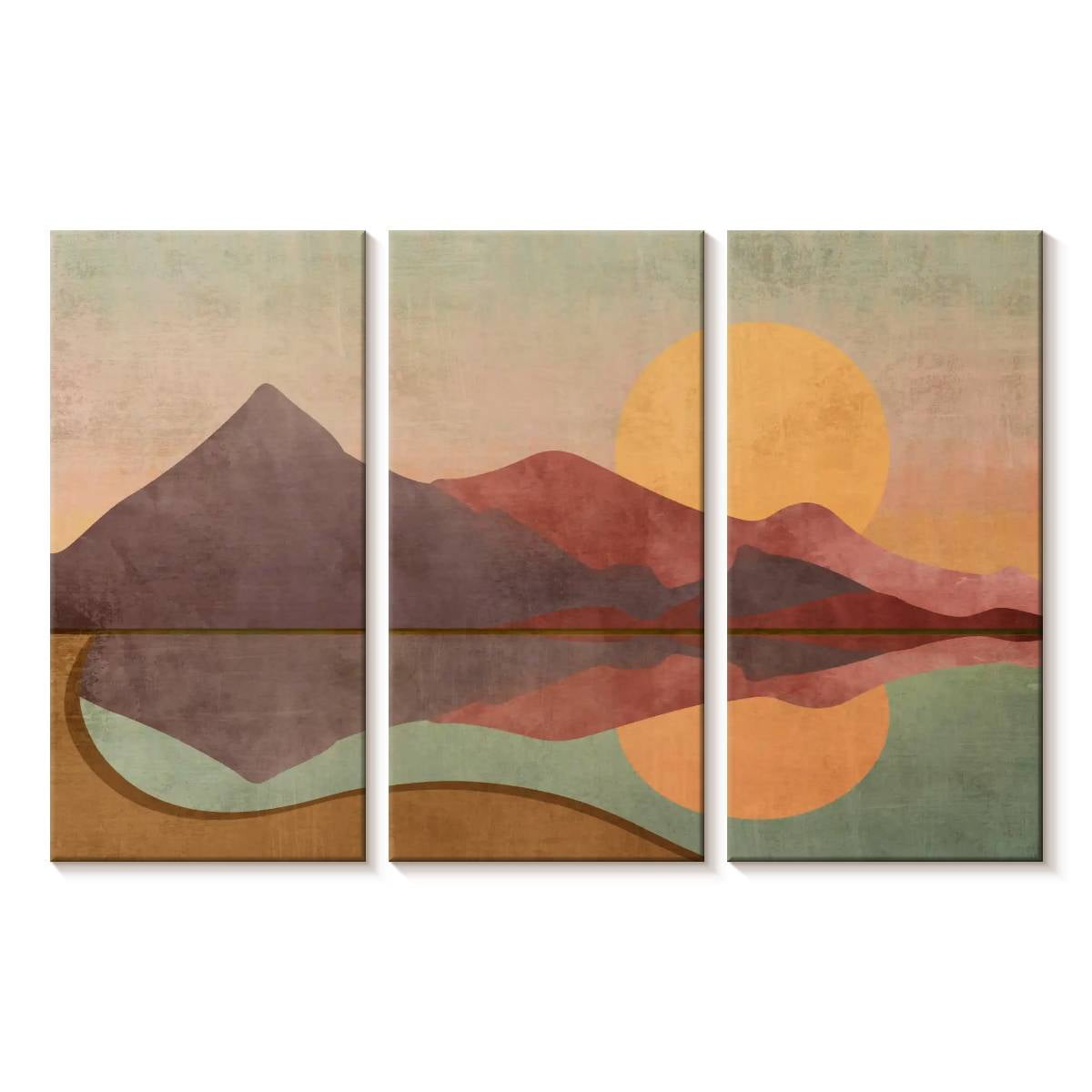 Elephant Stock Boho Sundown Wall Art - Horizontal Multi Panel Canvas ...