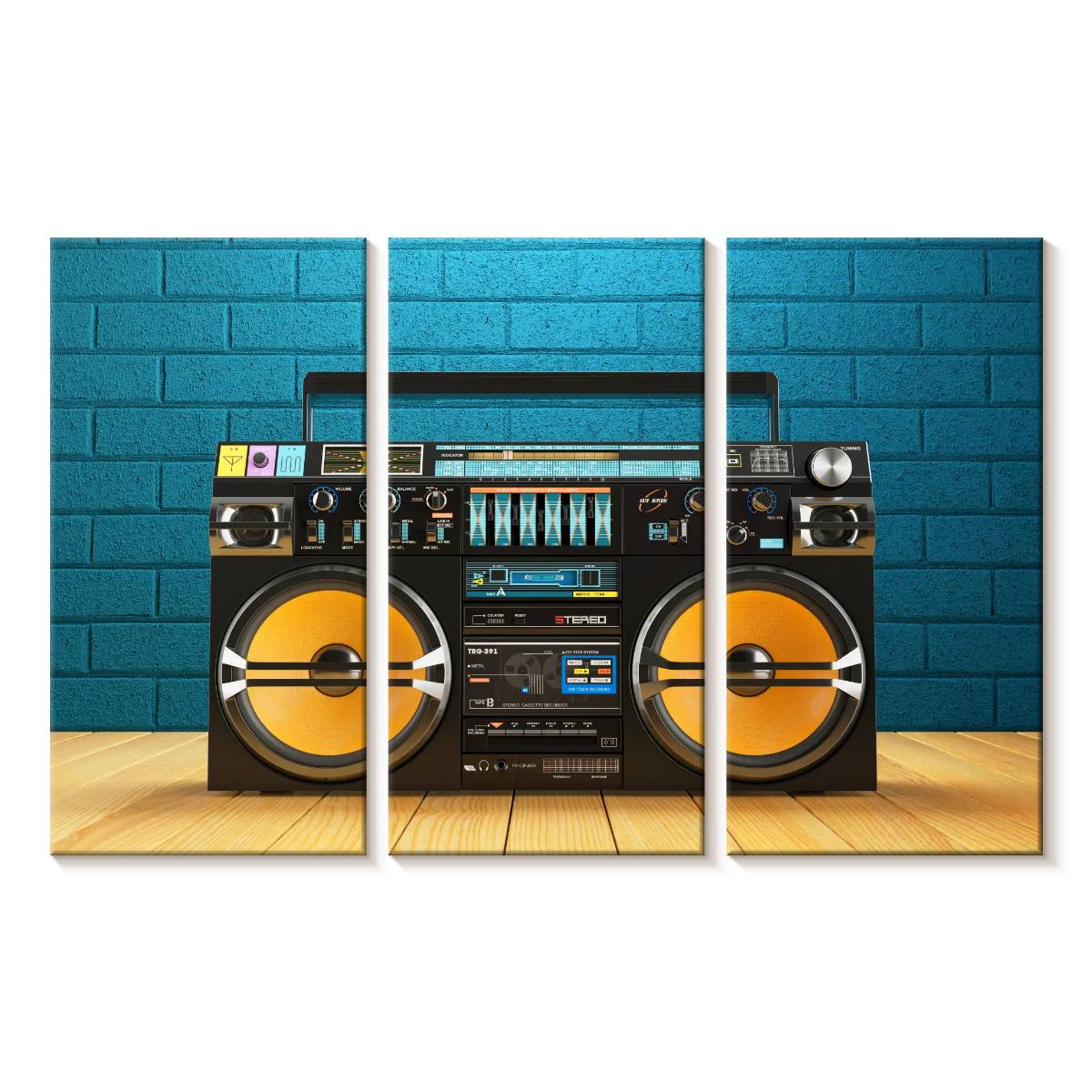 Elephant Stock Boombox Player Wall Art - Horizontal Multi Panel Canvas ...