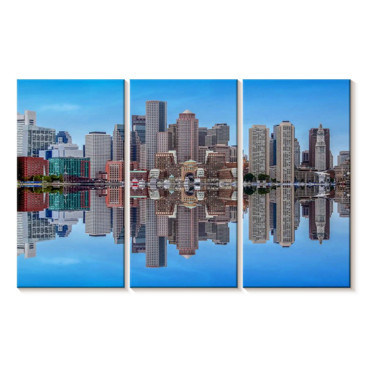 Elephant Stock Boston Skyline Reflection Wall Art - Horizontal Multi ...