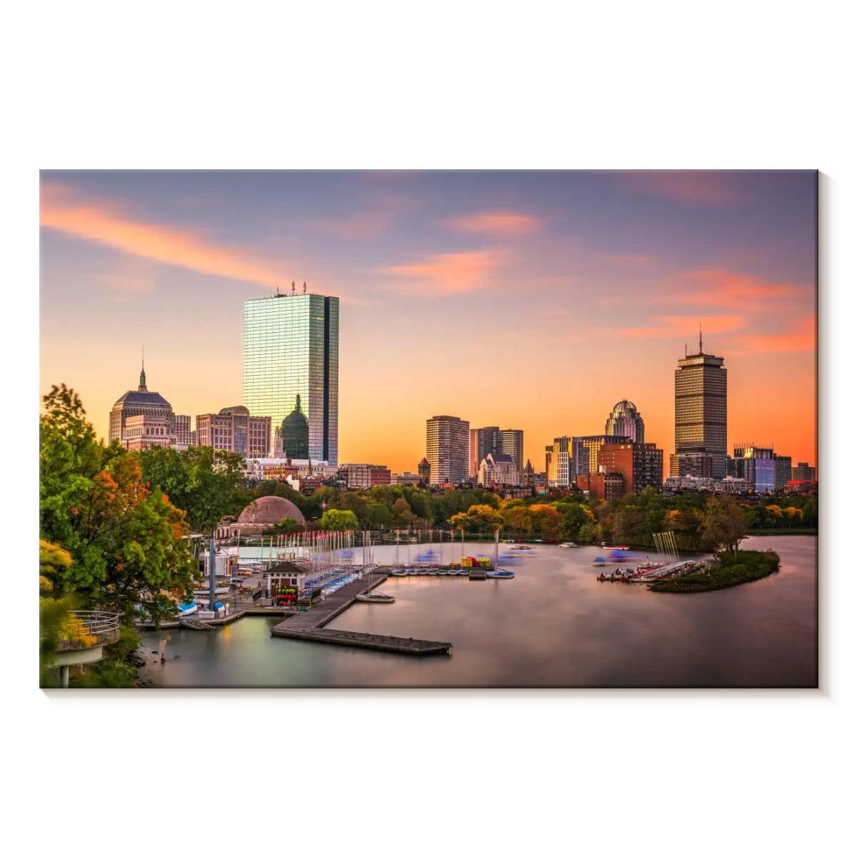 Elephant Stock Boston Skyline Wall Art - Horizontal Canvas Wall Art ...