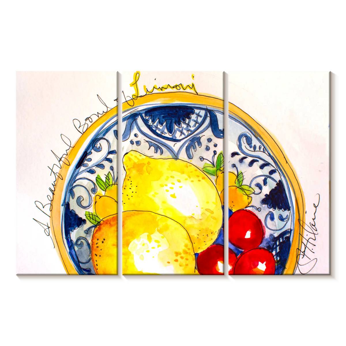 Elephant Stock Bowl Of Limoni Wall Art - Horizontal Multi Panel Canvas ...