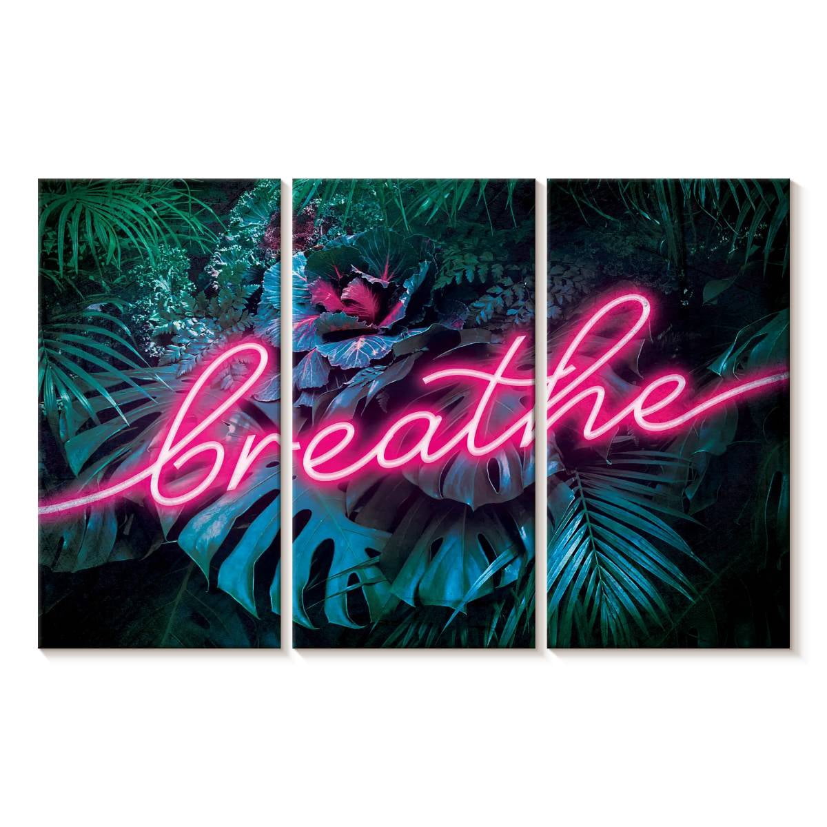 Elephant Stock Breathe Typography Wall Art - Horizontal Multi Panel ...