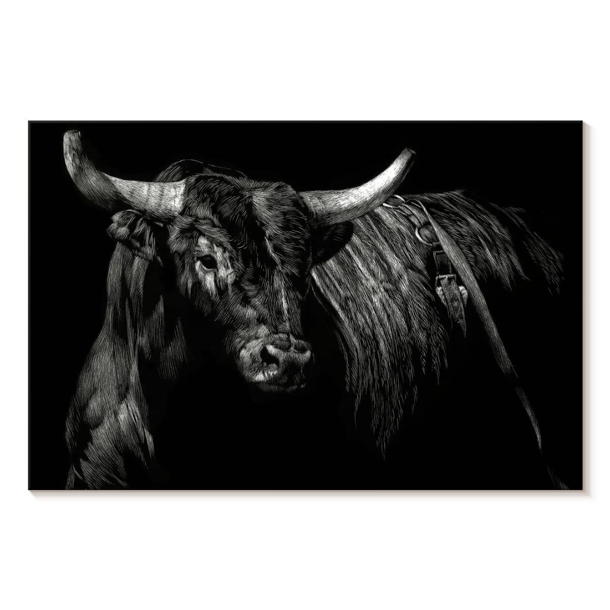 Elephant Stock Brindle Rodeo Bull Wall Art - Horizontal Canvas Wall Art ...