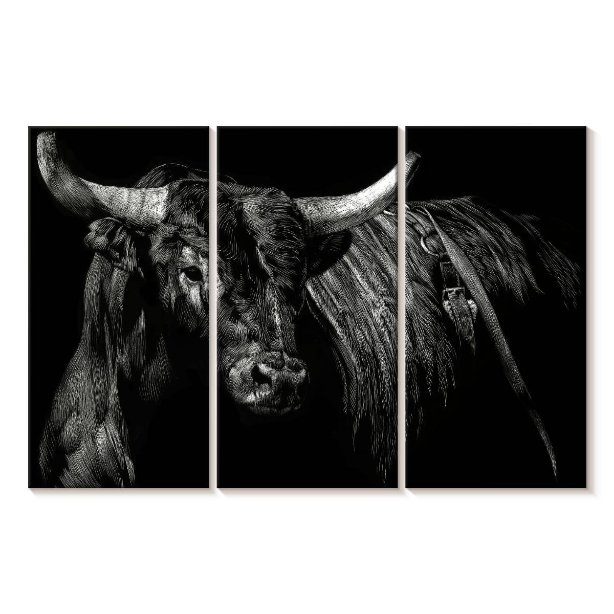 Elephant Stock Brindle Rodeo Bull Wall Art - Horizontal Multi Panel ...