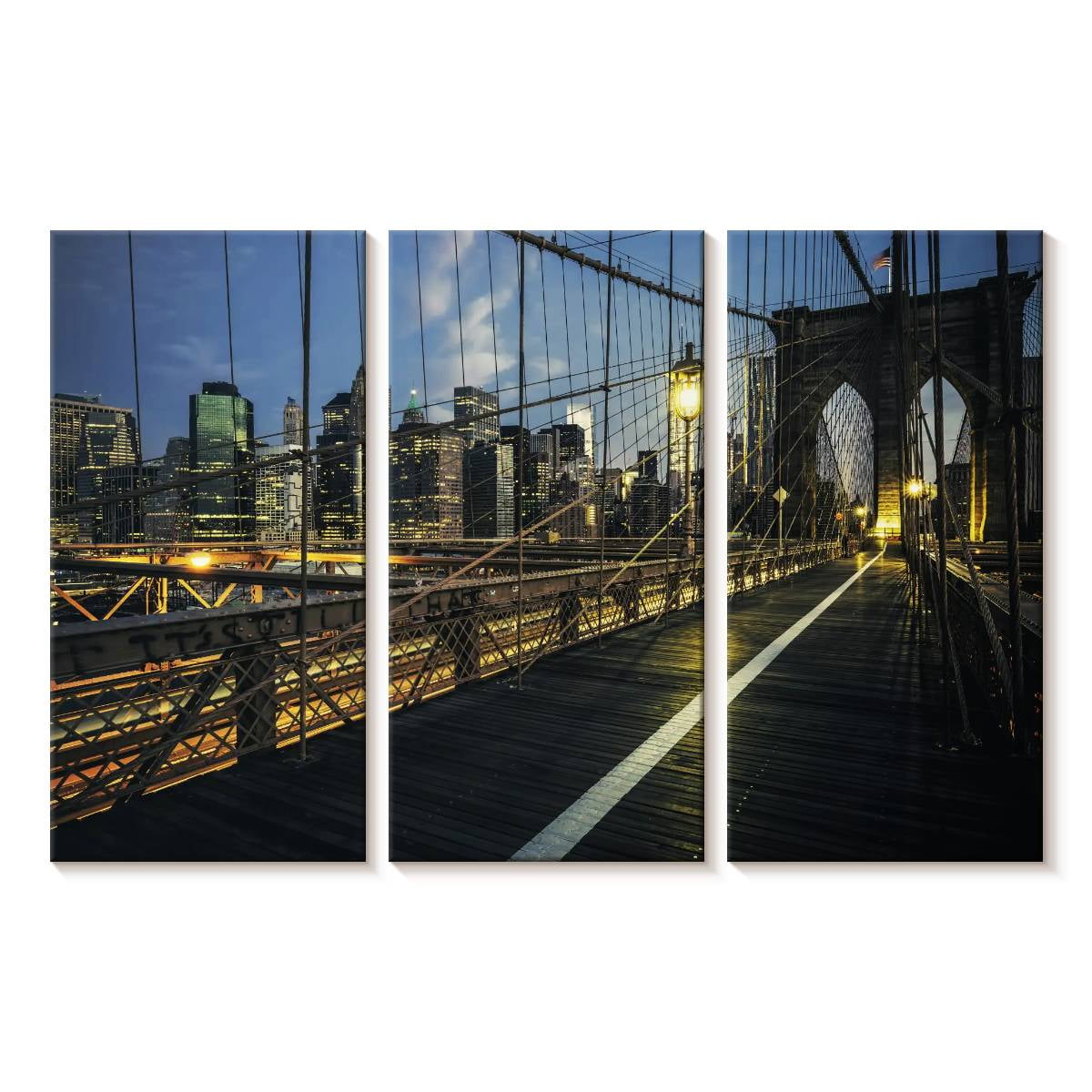 Elephant Stock Brooklyn Bridge Lighting Wall Art - Horizontal Multi ...