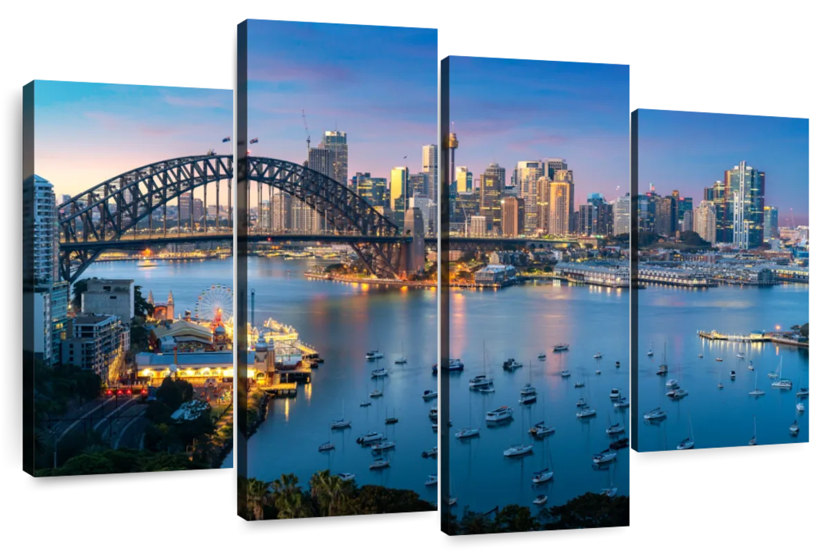 Elephant Stock Bustling Sydney Skyline Wall Art - Horizontal Multi ...
