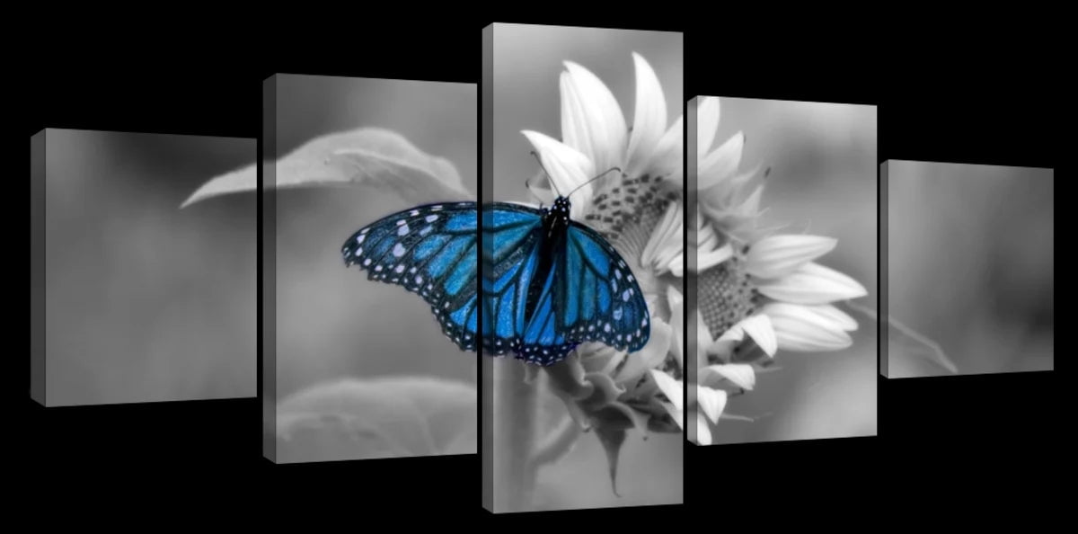 Elephant Stock Butterfly Pop Wall Art - Horizontal Multi Panel Canvas ...