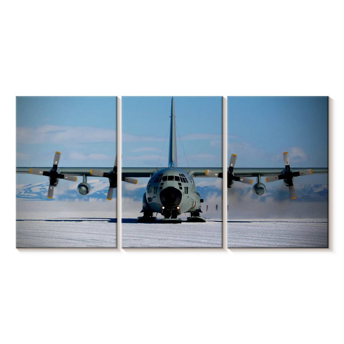 Elephant Stock C130 Aircraft In Antarctica Wall Art - Horizontal Multi Panel Canvas - Mancave ...