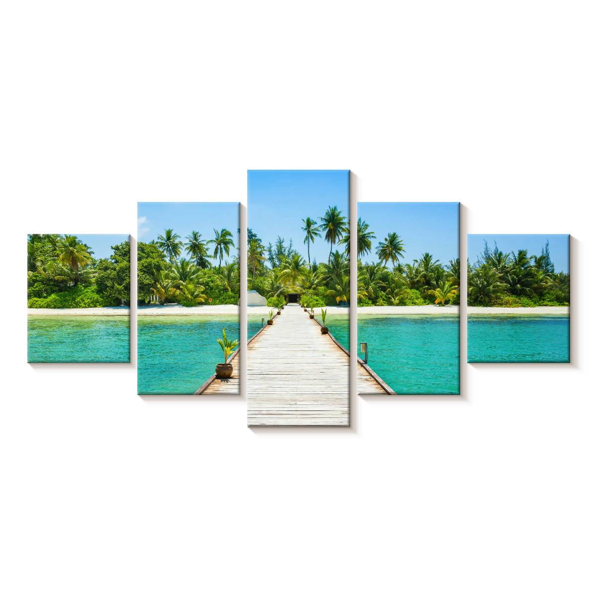 Elephant Stock Canareef Resort Jetty Wall Art - Horizontal Multi Panel ...