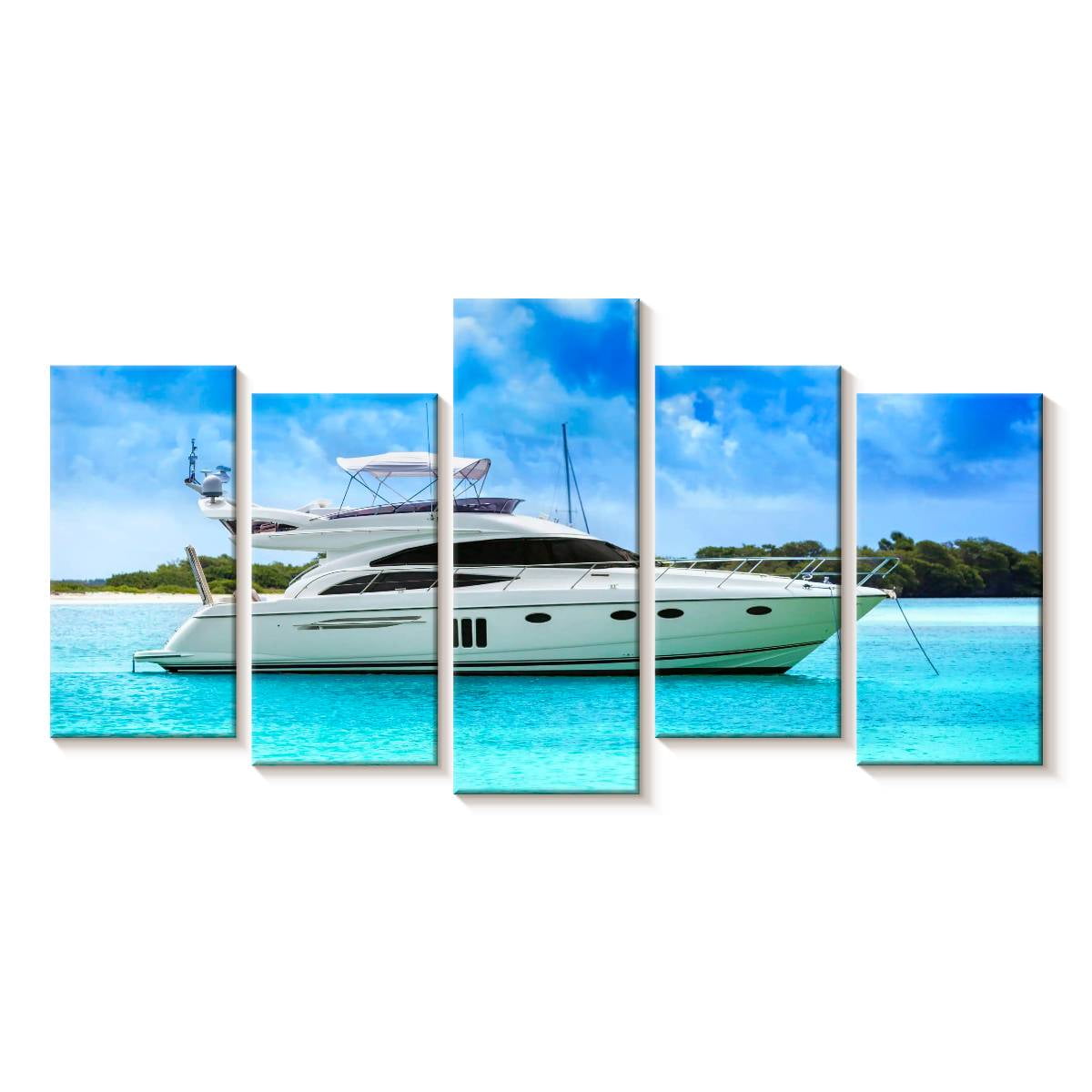 Elephant Stock Caribbean Luxury Yacht Wall Art - Horizontal Multi Panel ...