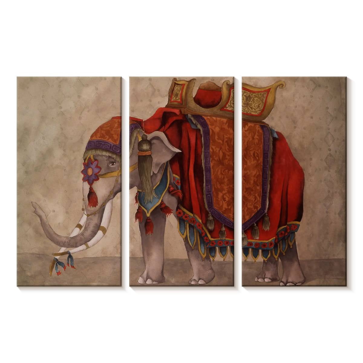 Elephant Stock Ceremonial Elephants I Wall Art - Horizontal Multi Panel ...