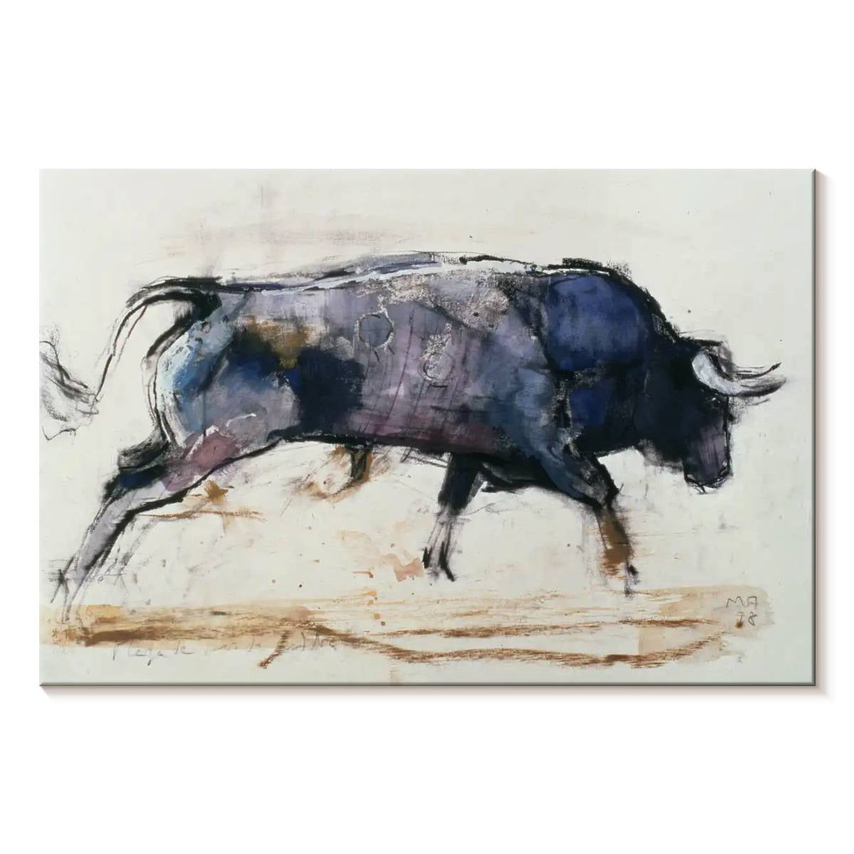 Elephant Stock Charging Bull 1998 Wall Art - Horizontal Canvas Wall Art - Living Room Wall Decor ...