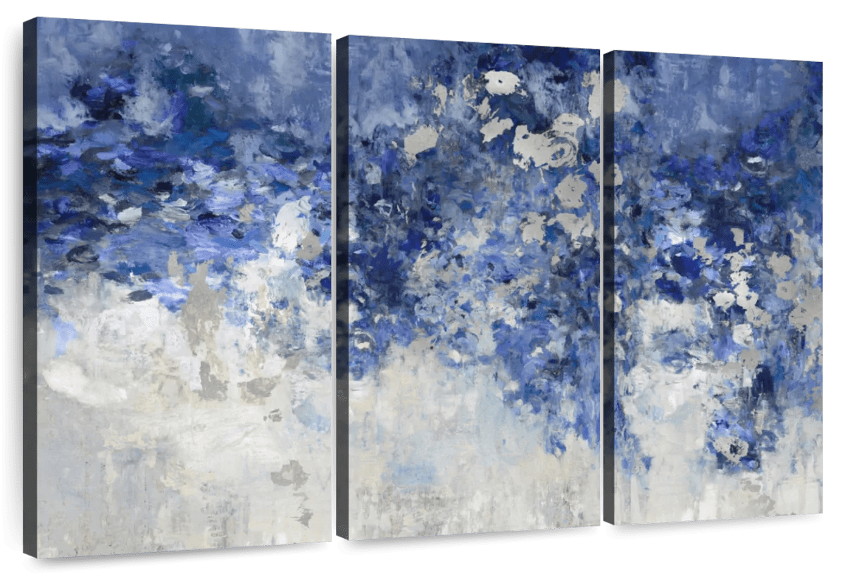 Elephant Stock Charmed Indigo Wall Art - Horizontal Multi Panel Canvas ...