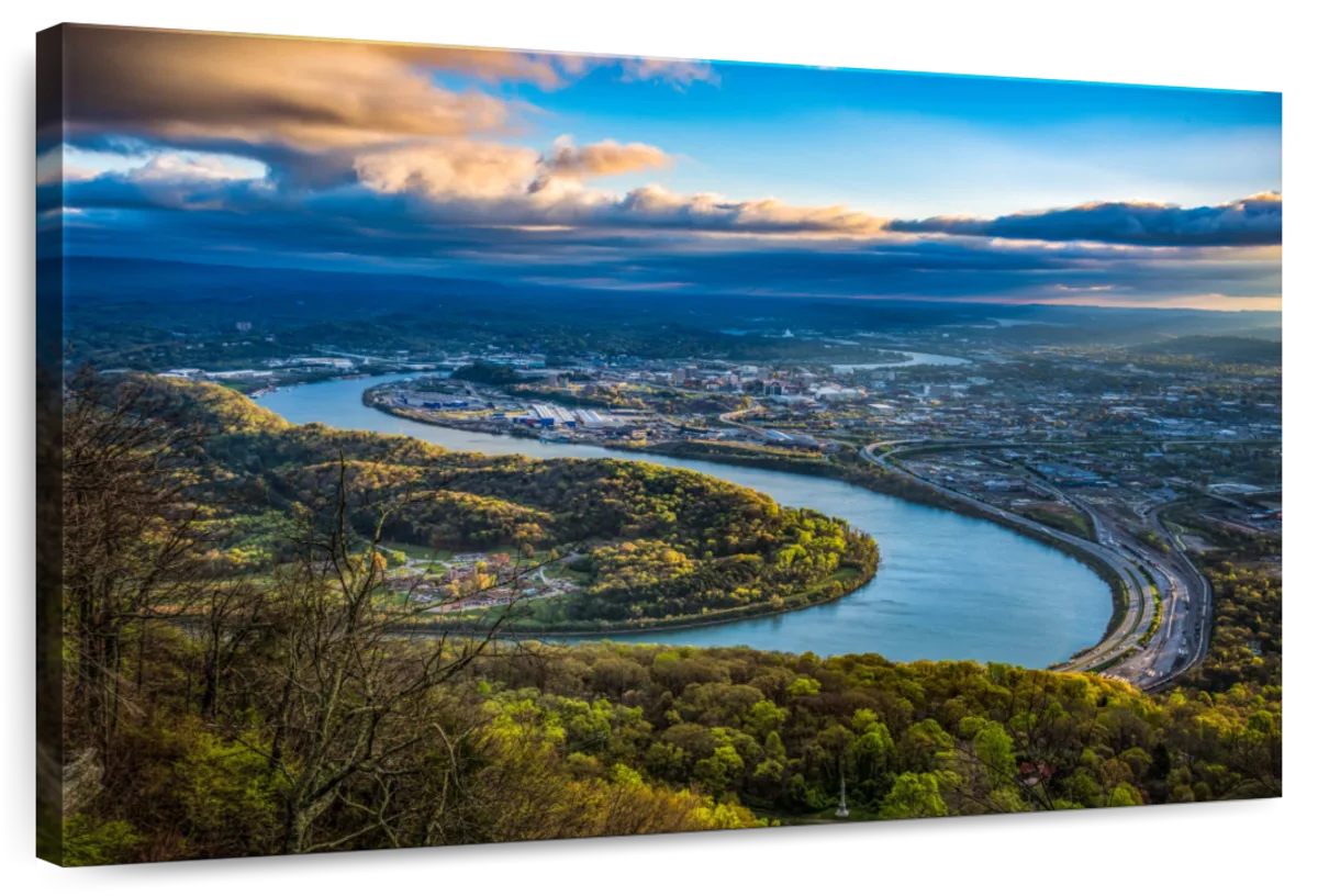 Elephant Stock Chattanooga Tennessee Aerial View Wall Art - Horizontal ...