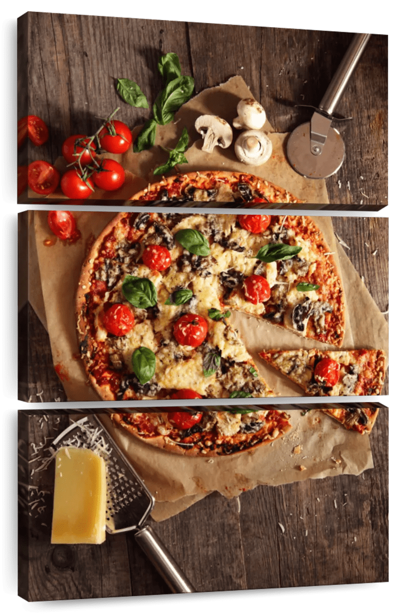 Elephant Stock Cheesy Handmade Pizza Wall Art - Vertical Multi Panel ...