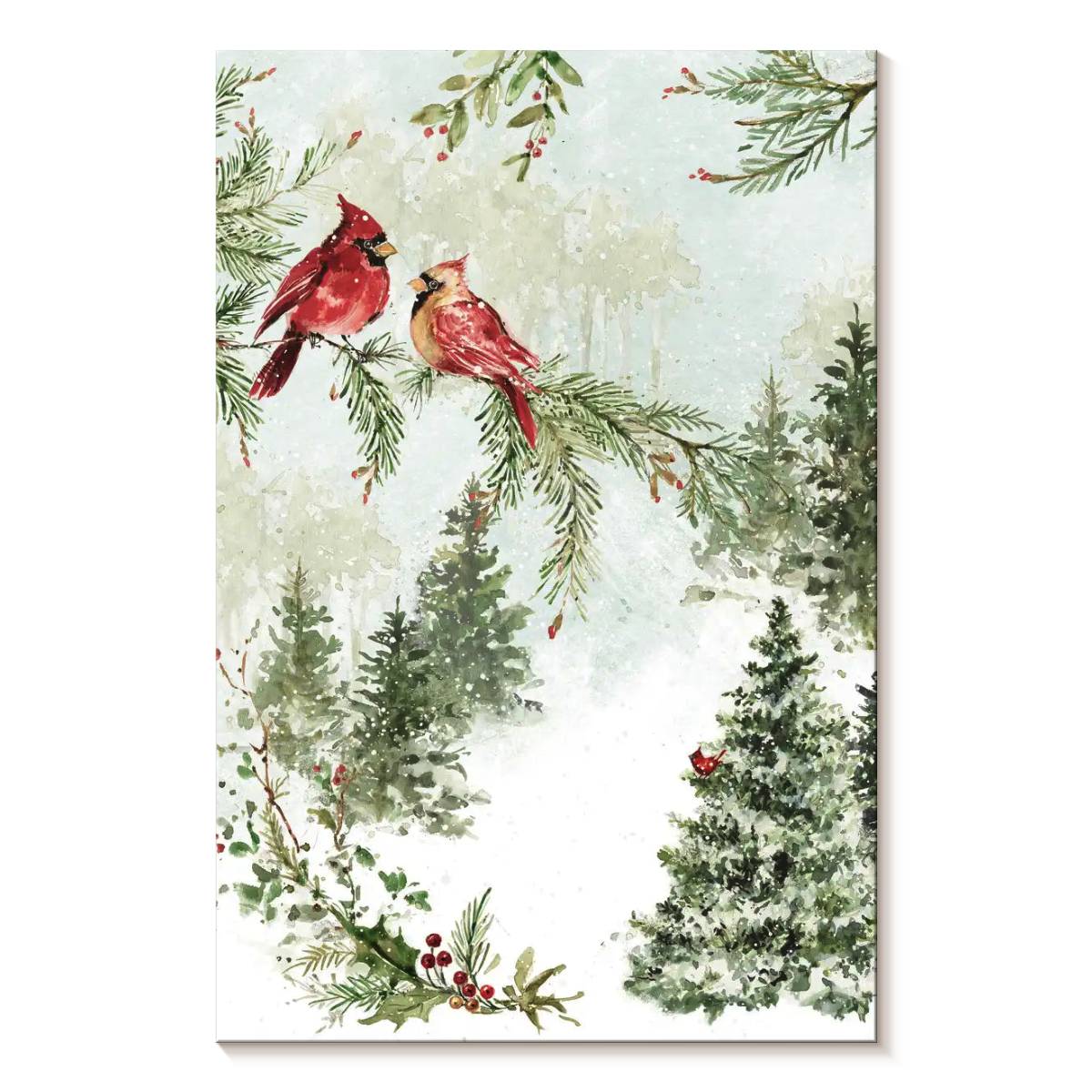 Elephant Stock Christmas Cardinal Greenery Wall Art - Vertical Canvas ...