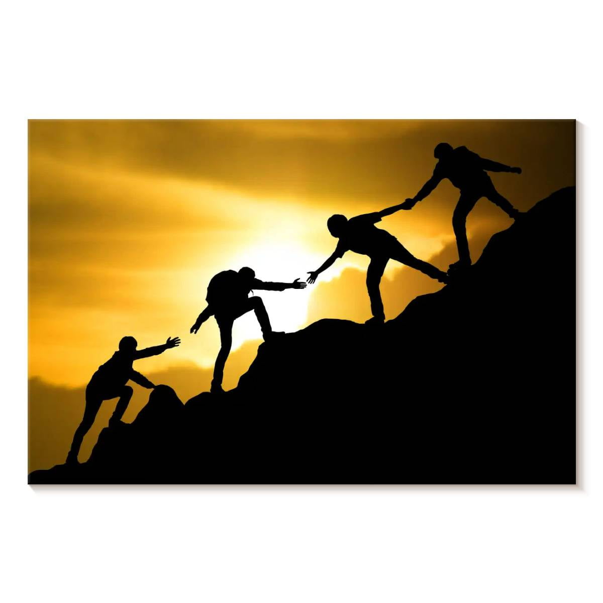 Elephant Stock Climbing Teamwork Wall Art - Horizontal Canvas Wall Art ...