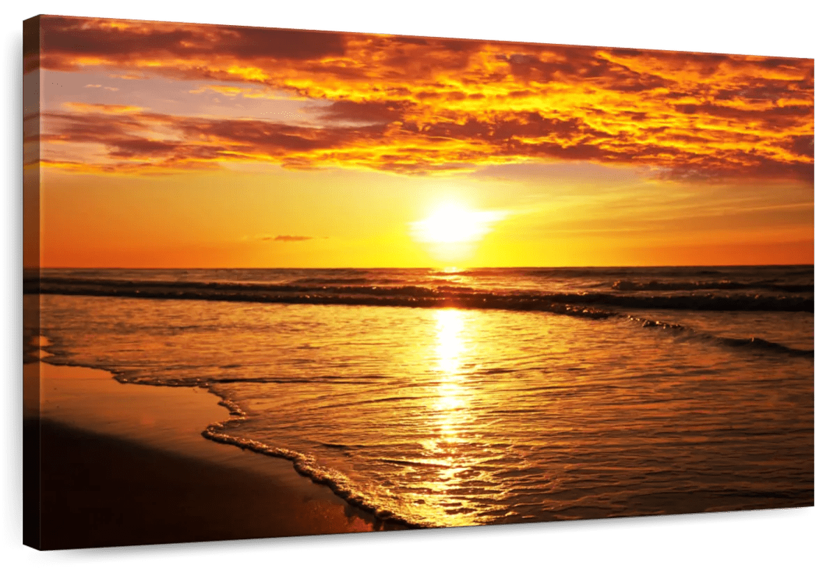 Elephant Stock Coastal Beach Sunset Wall Art - Horizontal Canvas Wall ...