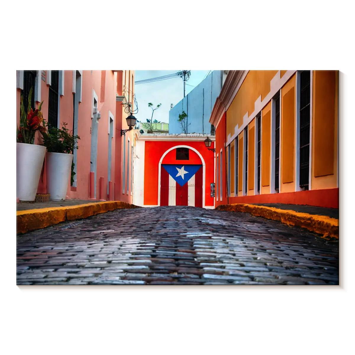 Elephant Stock Cobblestone Street In Old San Juan Wall Art - Horizontal ...