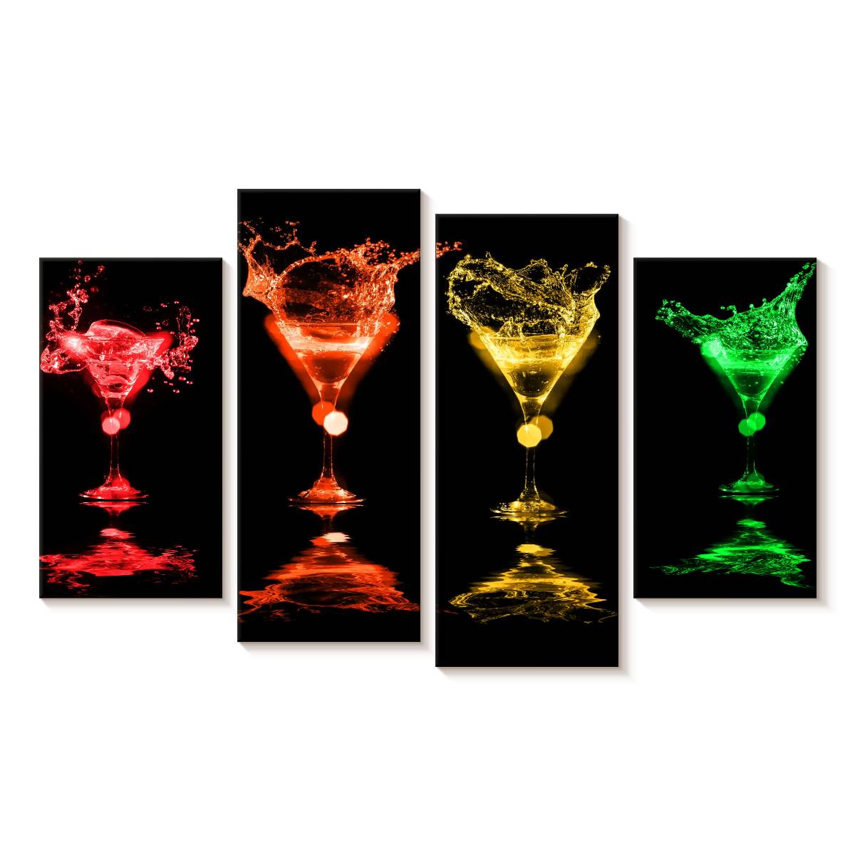 Elephant Stock Colorful Cocktail Drinks Wall Art - Horizontal Multi ...