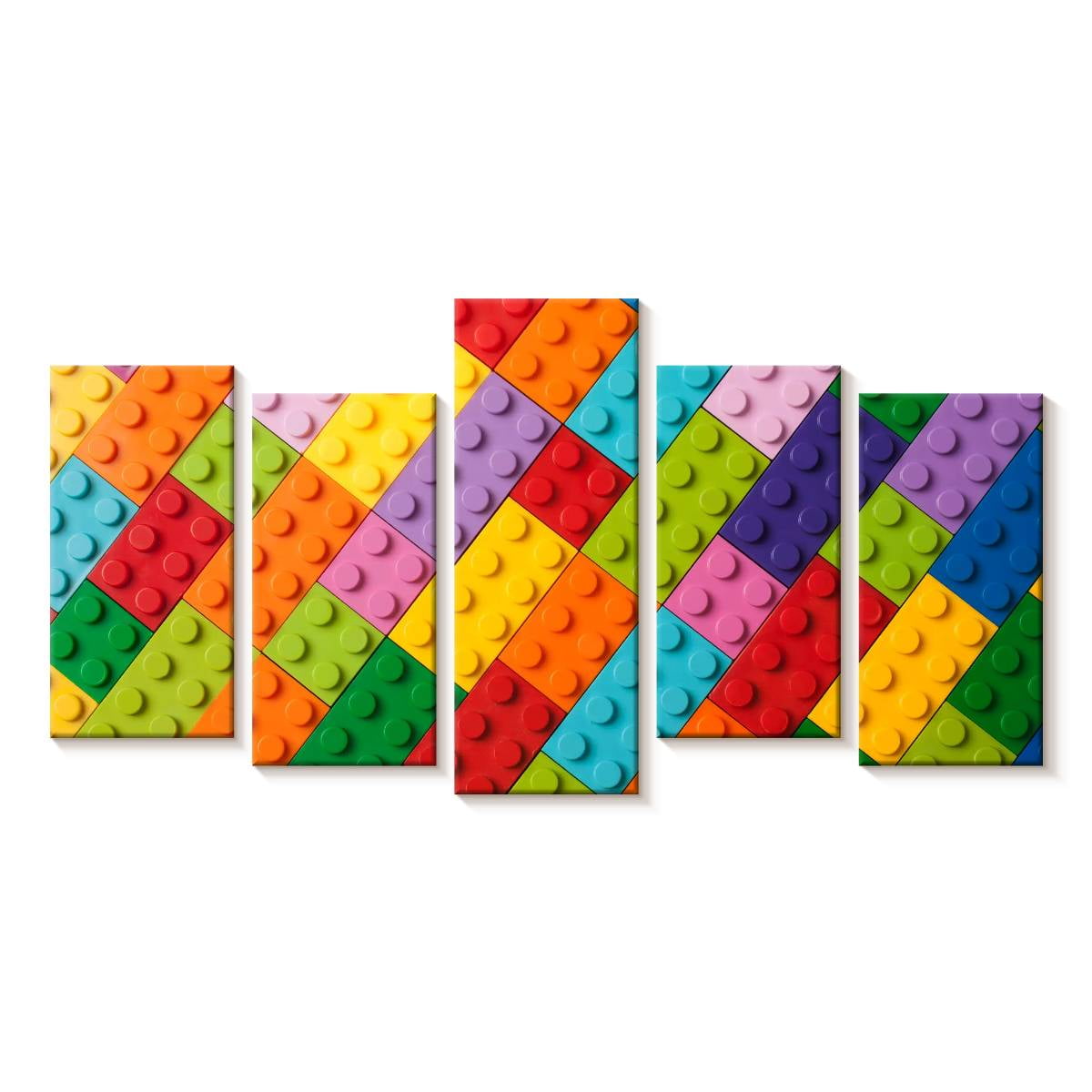 Elephant Stock Colorful Legos Wall Art - Horizontal Multi Panel Canvas ...
