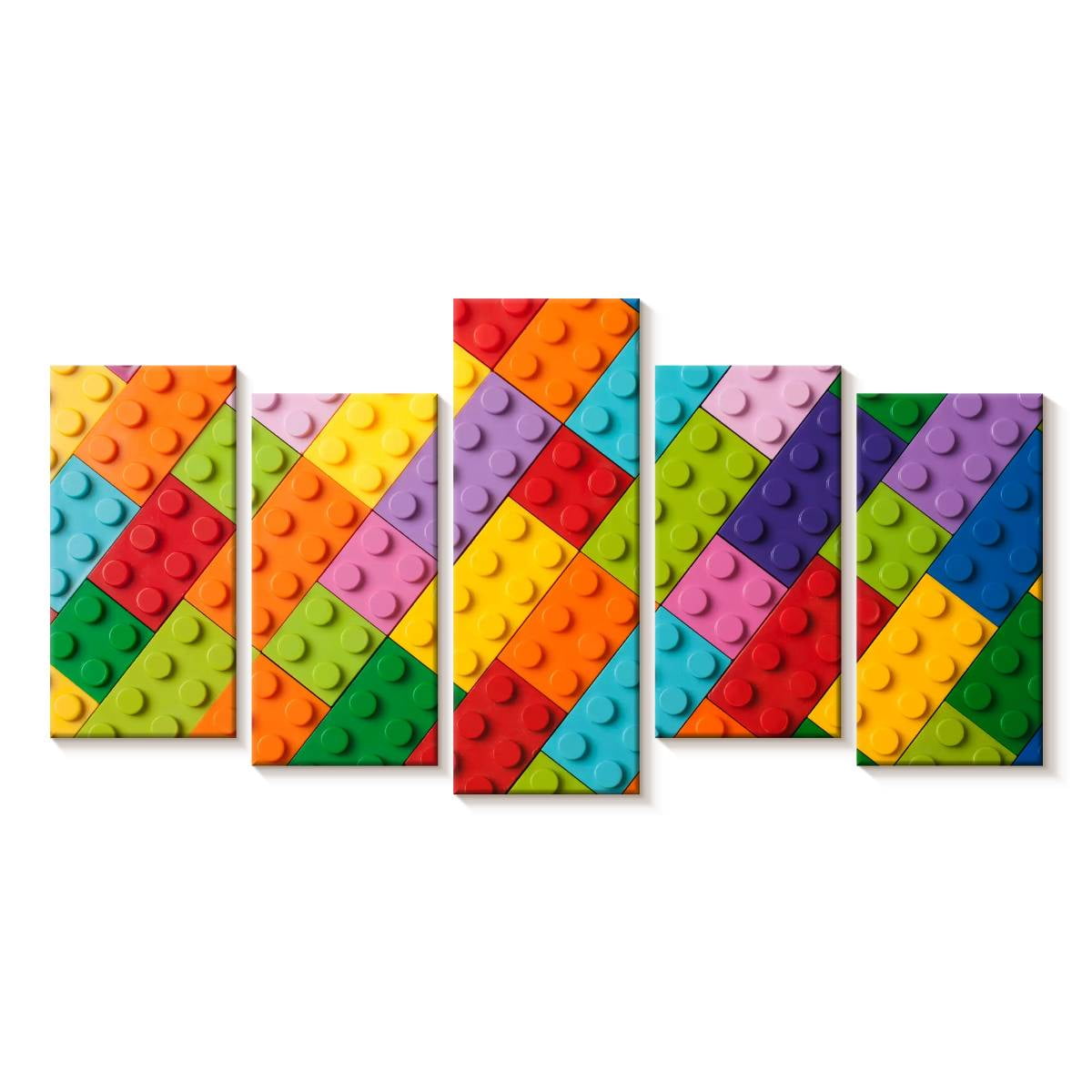 Elephant Stock Colorful Legos Wall Art - Horizontal Multi Panel Canvas ...