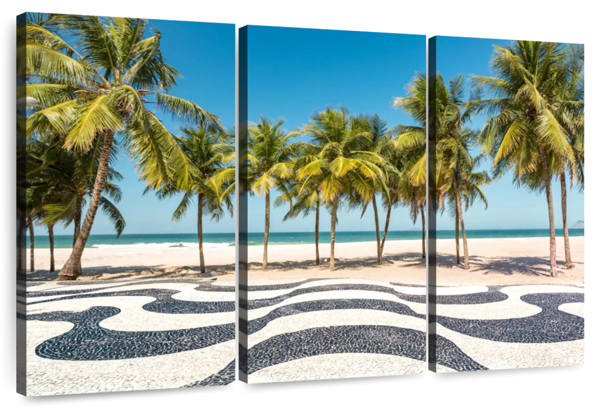 Elephant Stock Copacabana Beach Wall Art - Horizontal Multi Panel ...