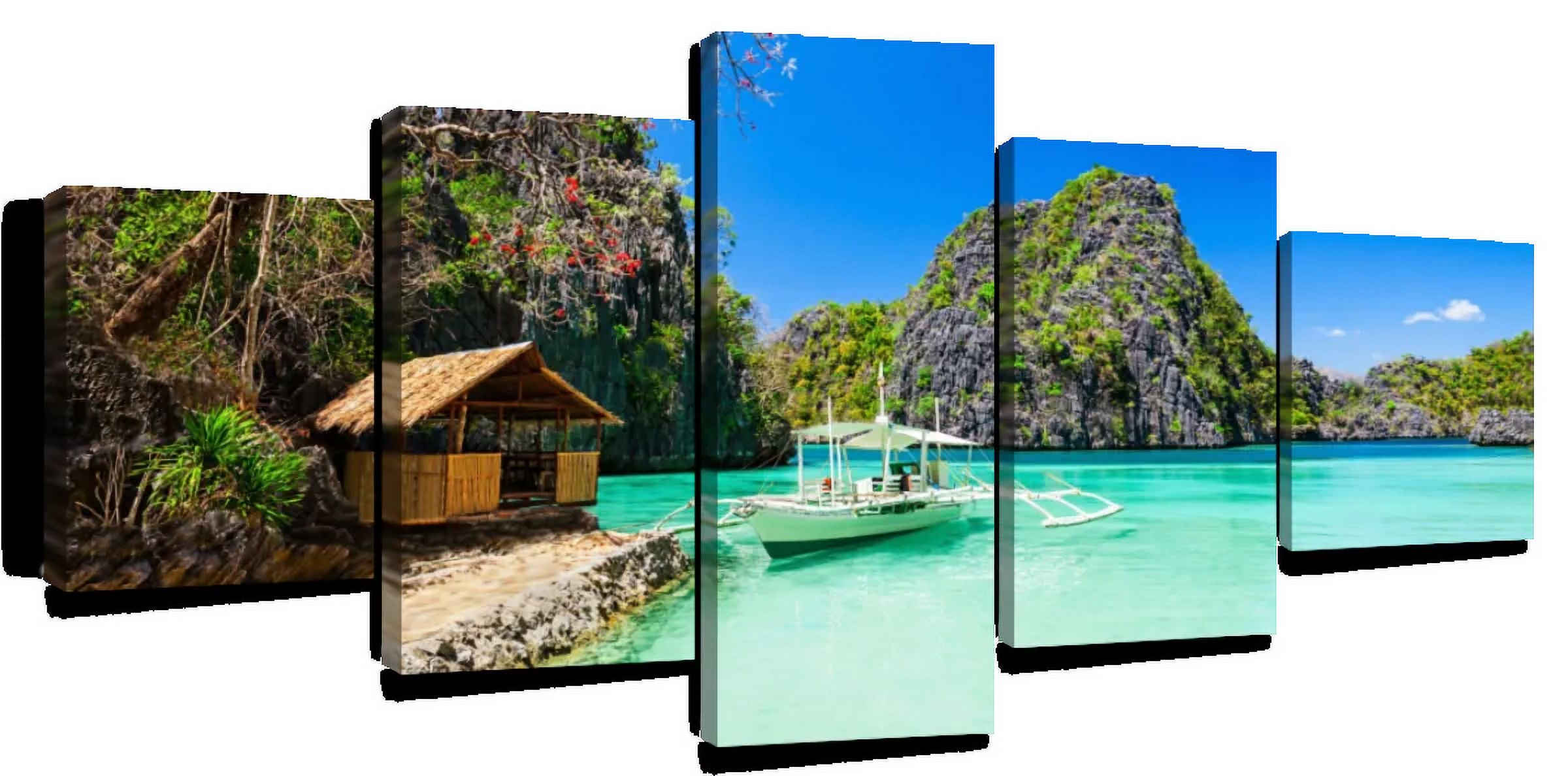 Elephant Stock Coron Palawan Boat Wall Art - Horizontal Multi Panel ...