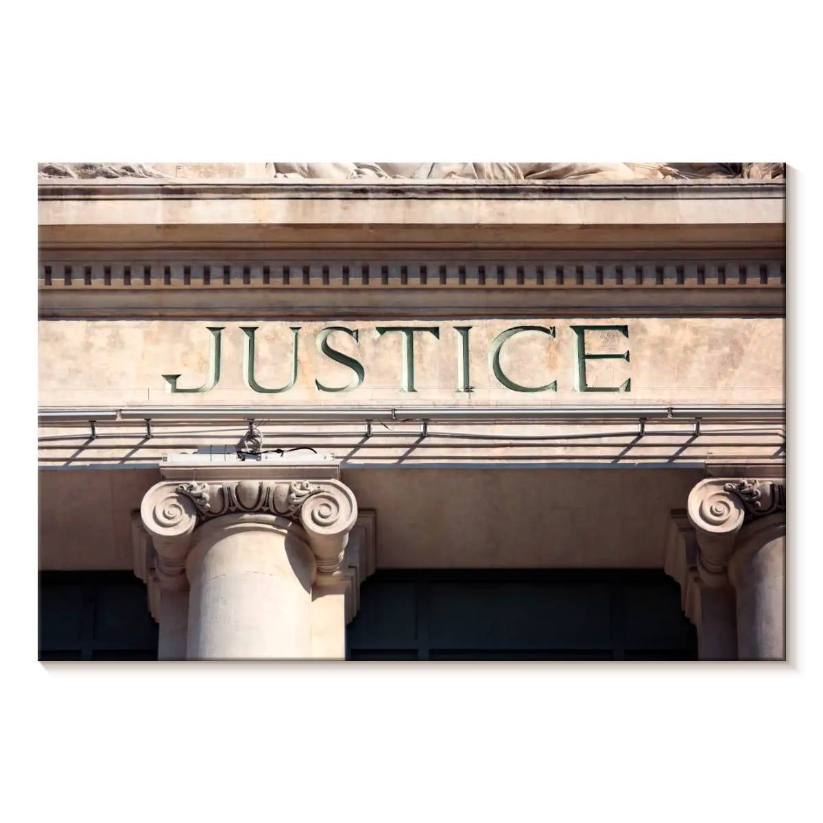 Elephant Stock Courthouse Justice Sign Wall Art - Horizontal Canvas ...