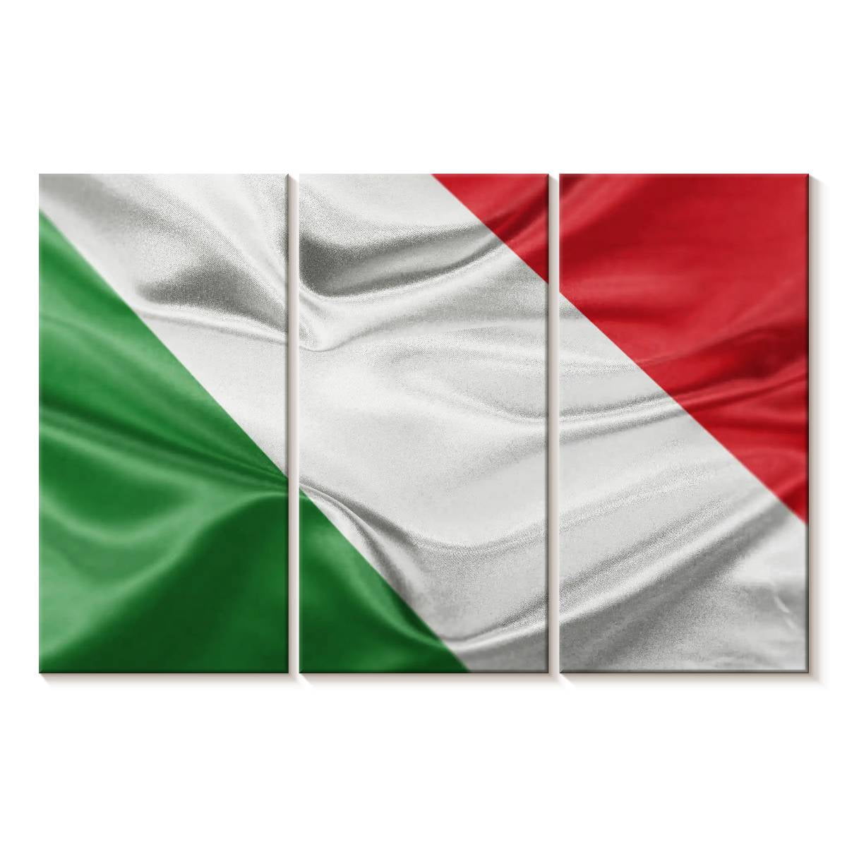 Elephant Stock Creased Italian Flag Wall Art - Horizontal Multi Panel ...
