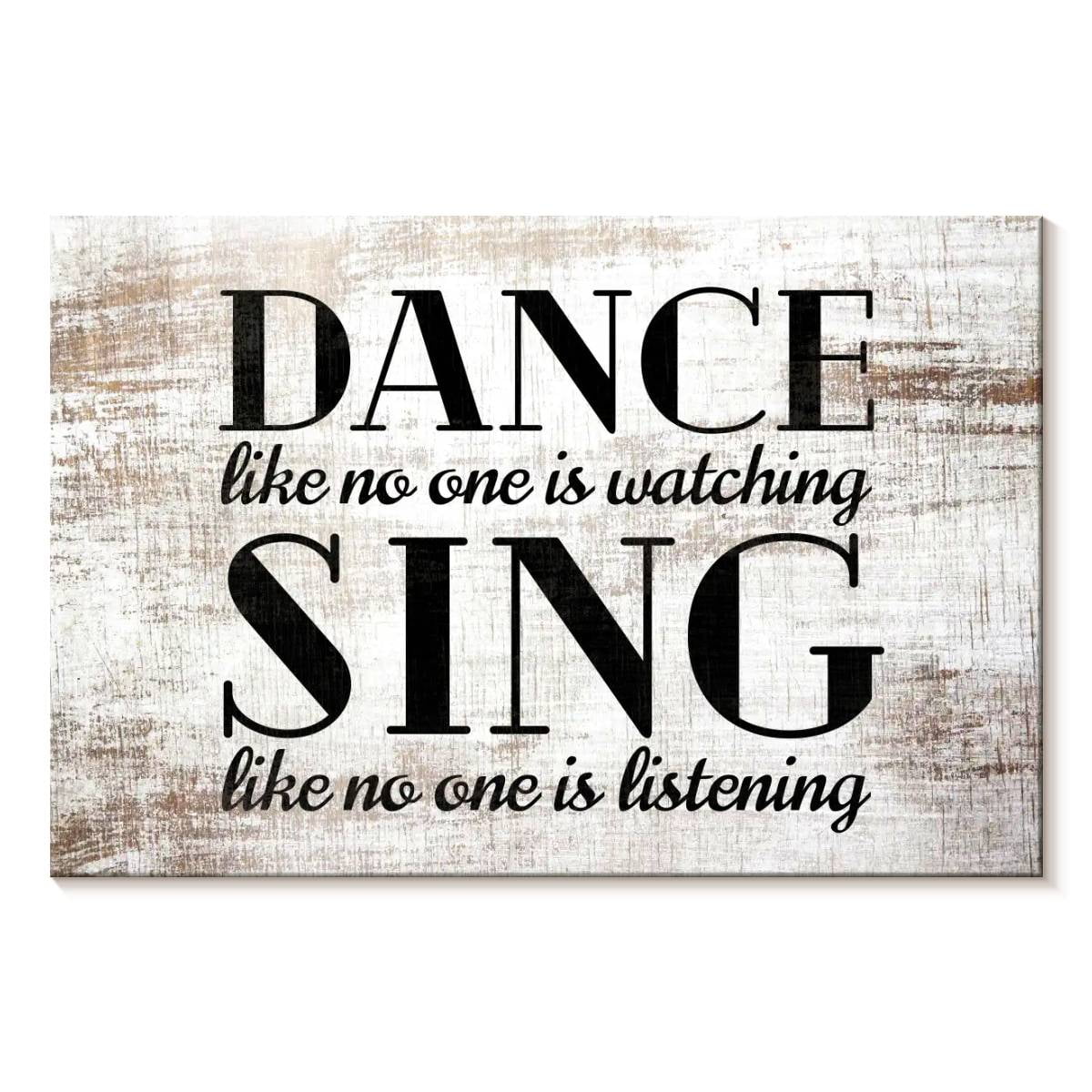 Elephant Stock Dance And Sing Motivational Quote Wall Art - Horizontal ...