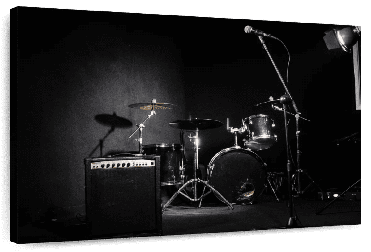 Elephant Stock Dark Musical Instruments Wall Art - Horizontal Canvas ...